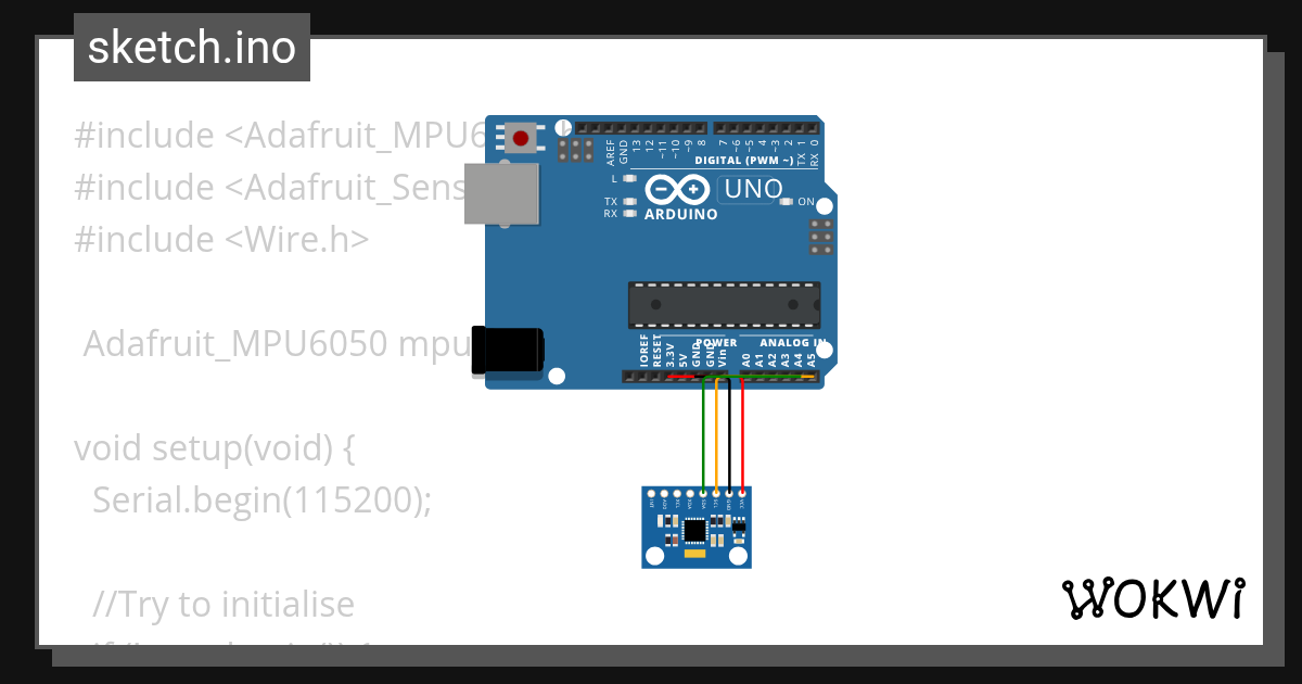 Pitch and roll calculations - Wokwi ESP32, STM32, Arduino Simulator