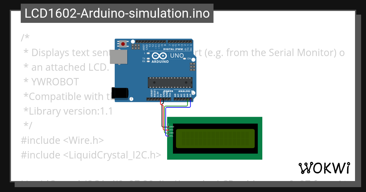 Lcd1602 Arduino O Wokwi Esp32 Stm32 Arduino Simulator 