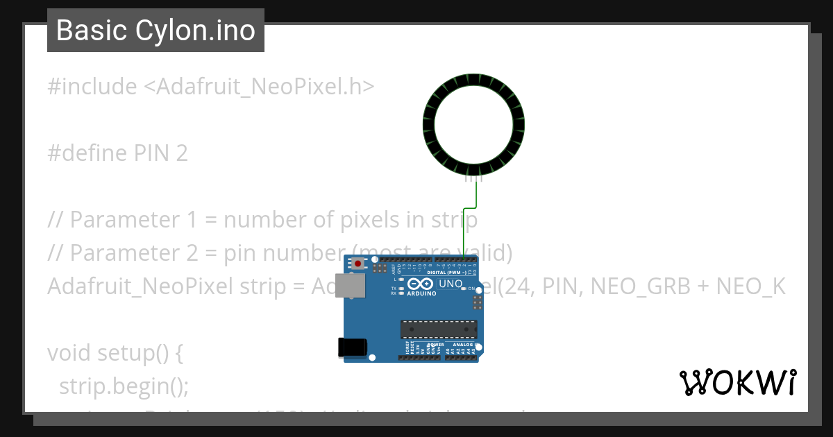 Basic Cylon.ino - Wokwi ESP32, STM32, Arduino Simulator