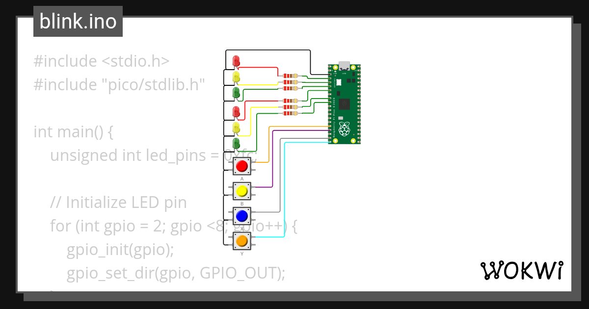 static traffic light - Wokwi ESP32, STM32, Arduino Simulator