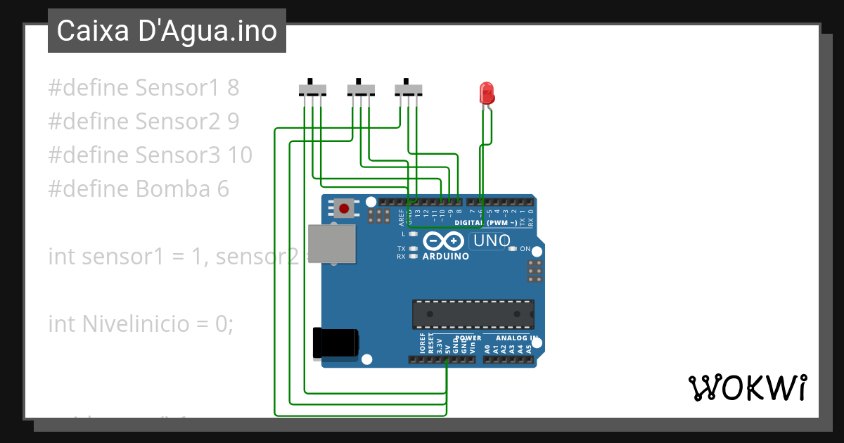 Caixa D'Agua.ino - Wokwi ESP32, STM32, Arduino Simulator