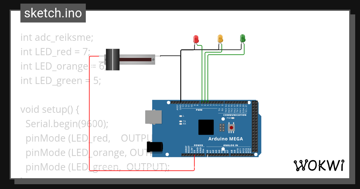 Užduotis 3A - Wokwi ESP32, STM32, Arduino Simulator