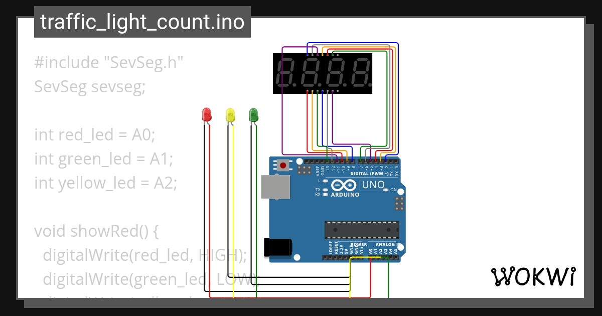 traffic_light_count.ino - Wokwi ESP32, STM32, Arduino Simulator