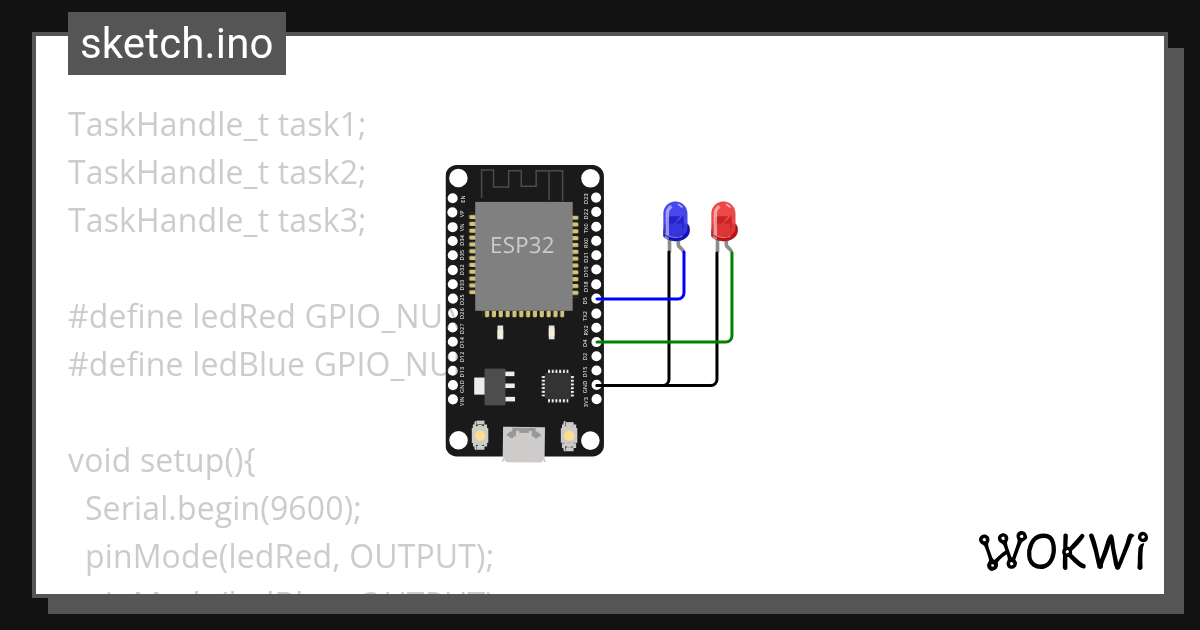 RTOS - EXERCICIO 2 - TASKSUSPEND - Wokwi ESP32, STM32, Arduino Simulator