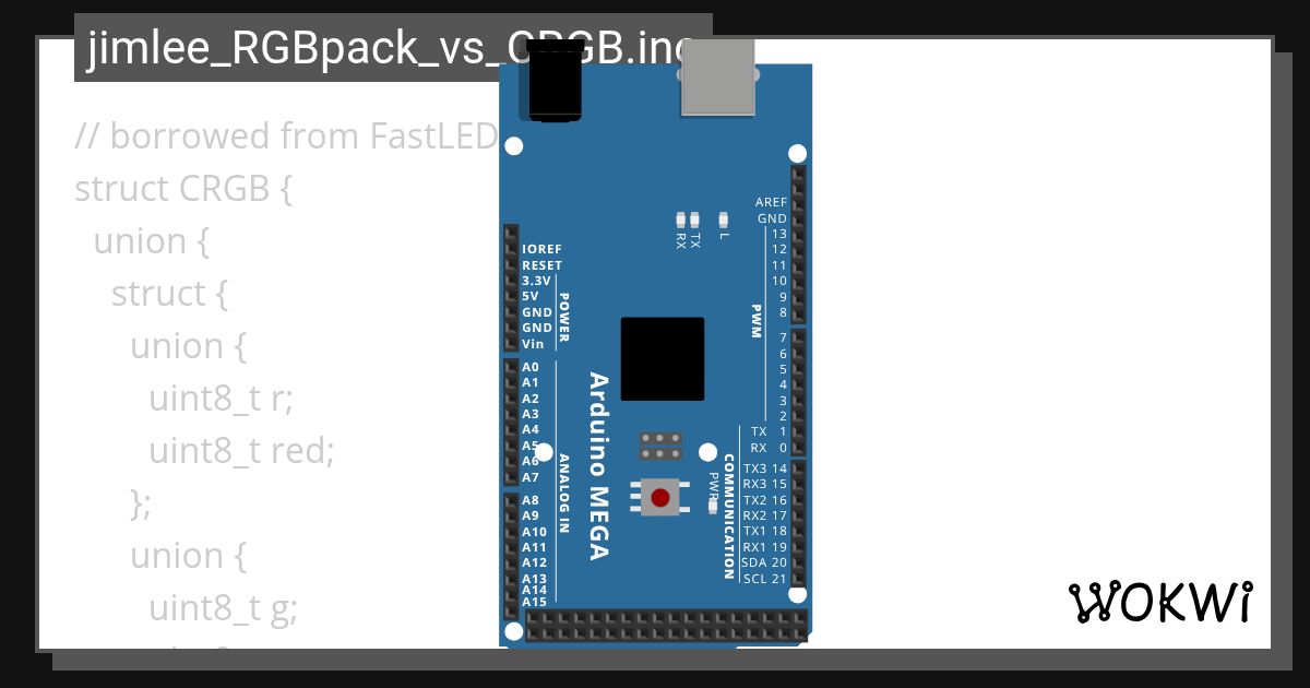 jimlee_RGBpack_vs_CRGB.ino - Wokwi Arduino and ESP32 Simulator