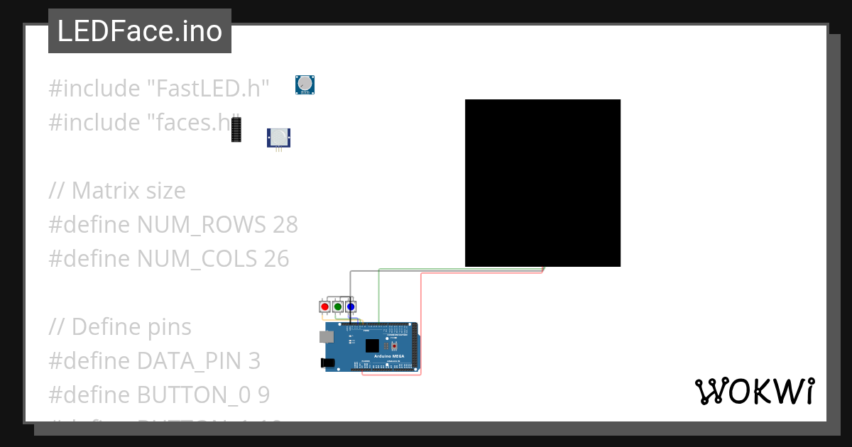 LEDFace.ino - Wokwi ESP32, STM32, Arduino Simulator