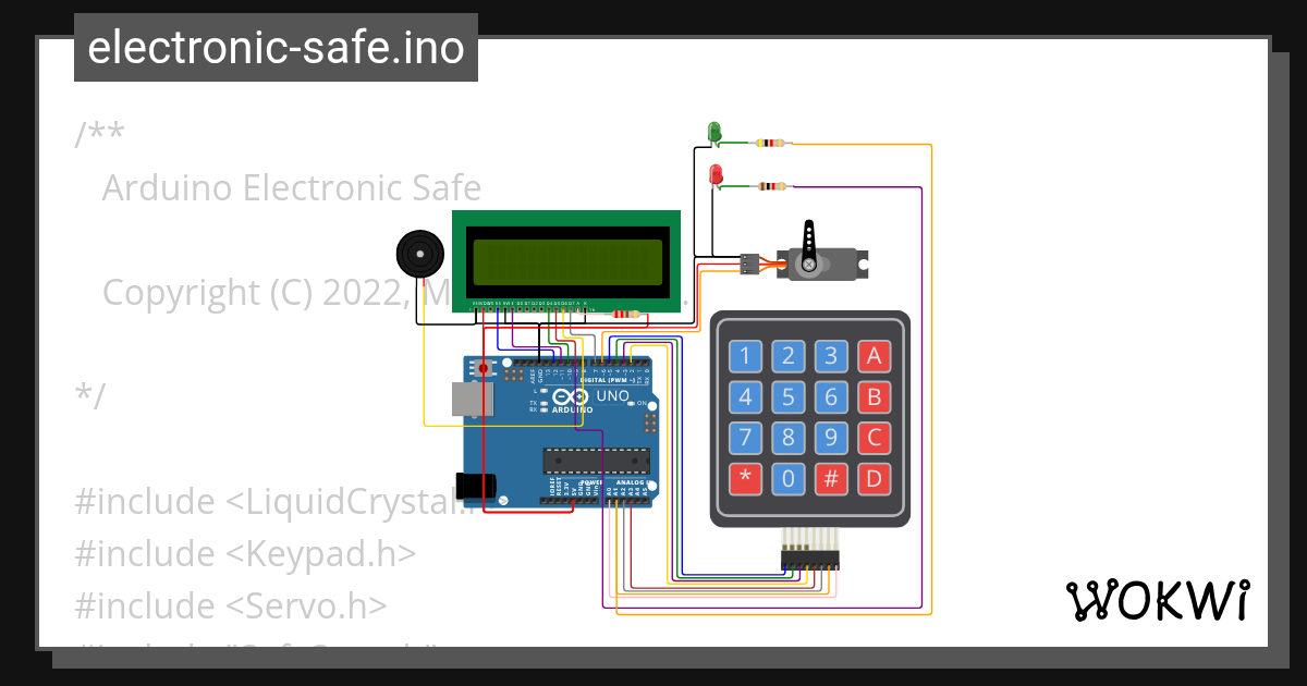 electronic-safe.ino - Wokwi ESP32, STM32, Arduino Simulator