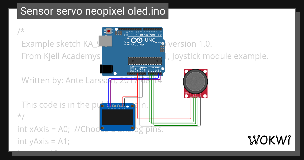 Sensor servo neopixel oled.ino - Wokwi ESP32, STM32, Arduino Simulator