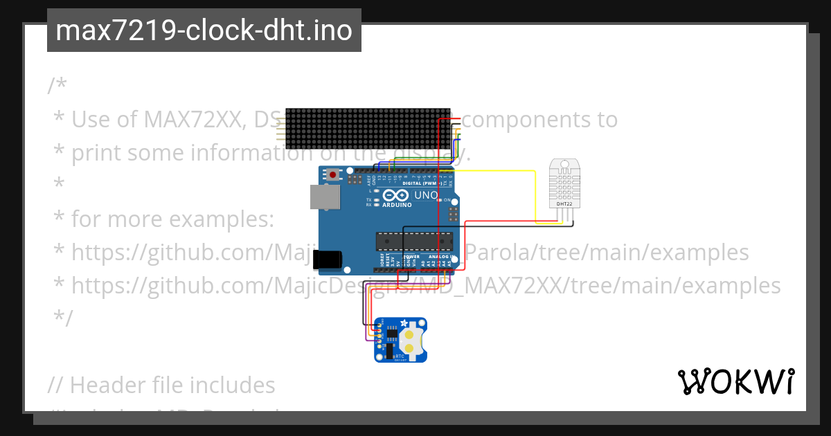Max7219 Clock O Wokwi Esp32 Stm32 Arduino Simulator 1857