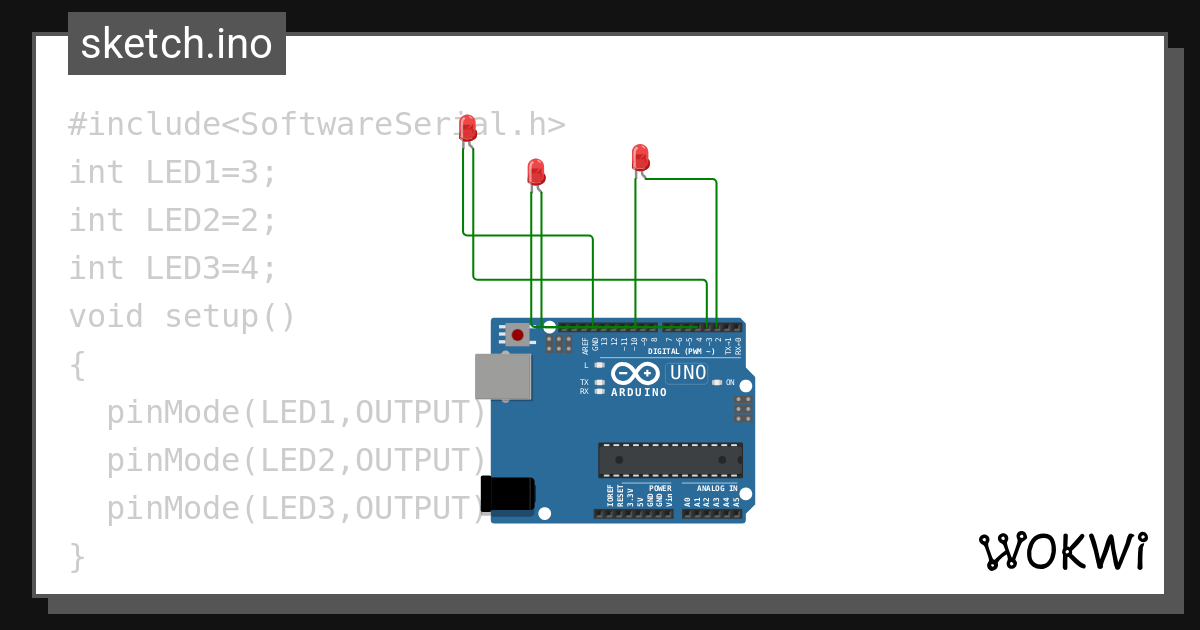 3leds Wokwi Esp32 Stm32 Arduino Simulator 2235