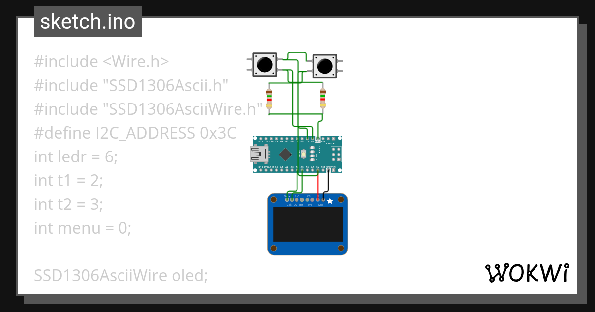 Menu Arduino Nano - Wokwi ESP32, STM32, Arduino Simulator