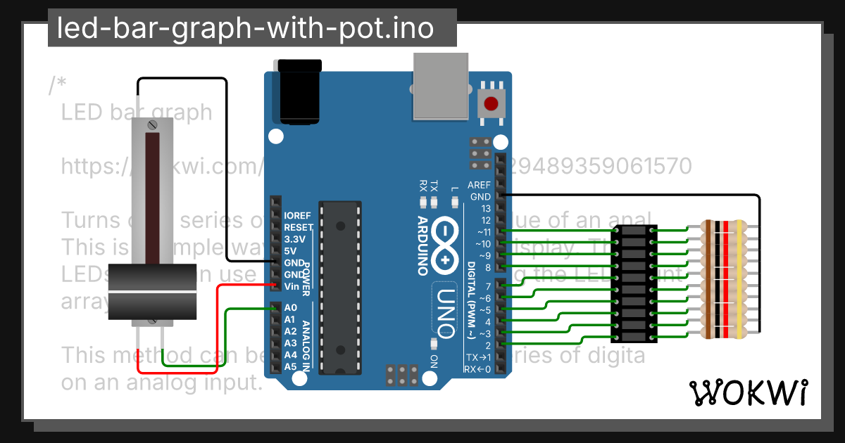 led-bar-graph-with-pot.ino - Wokwi ESP32, STM32, Arduino Simulator
