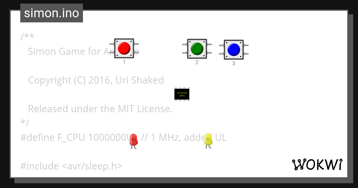 simon.ino - Wokwi ESP32, STM32, Arduino Simulator