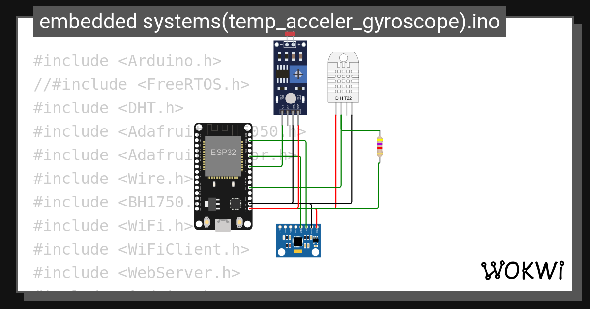 Embedded Systemstempaccelergyroscopeino Wokwi Esp32 Stm32 Arduino Simulator