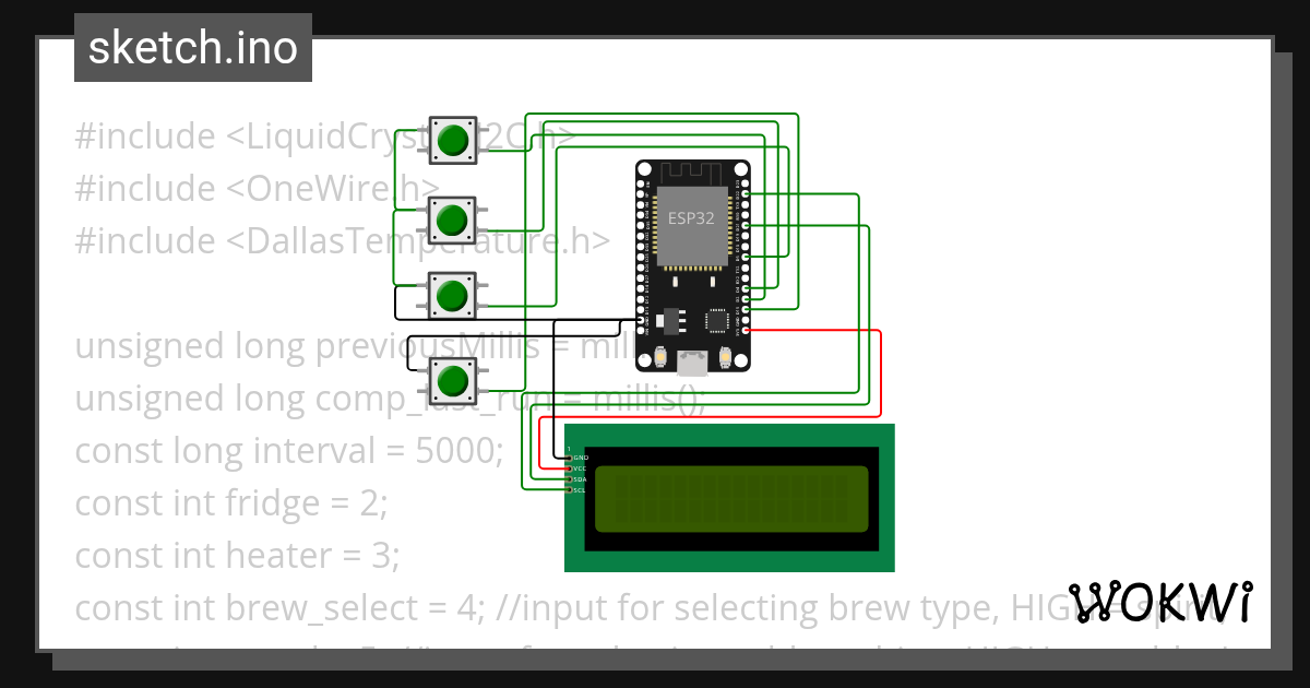 Brew/Fridge Controller - Wokwi Arduino and ESP32 Simulator