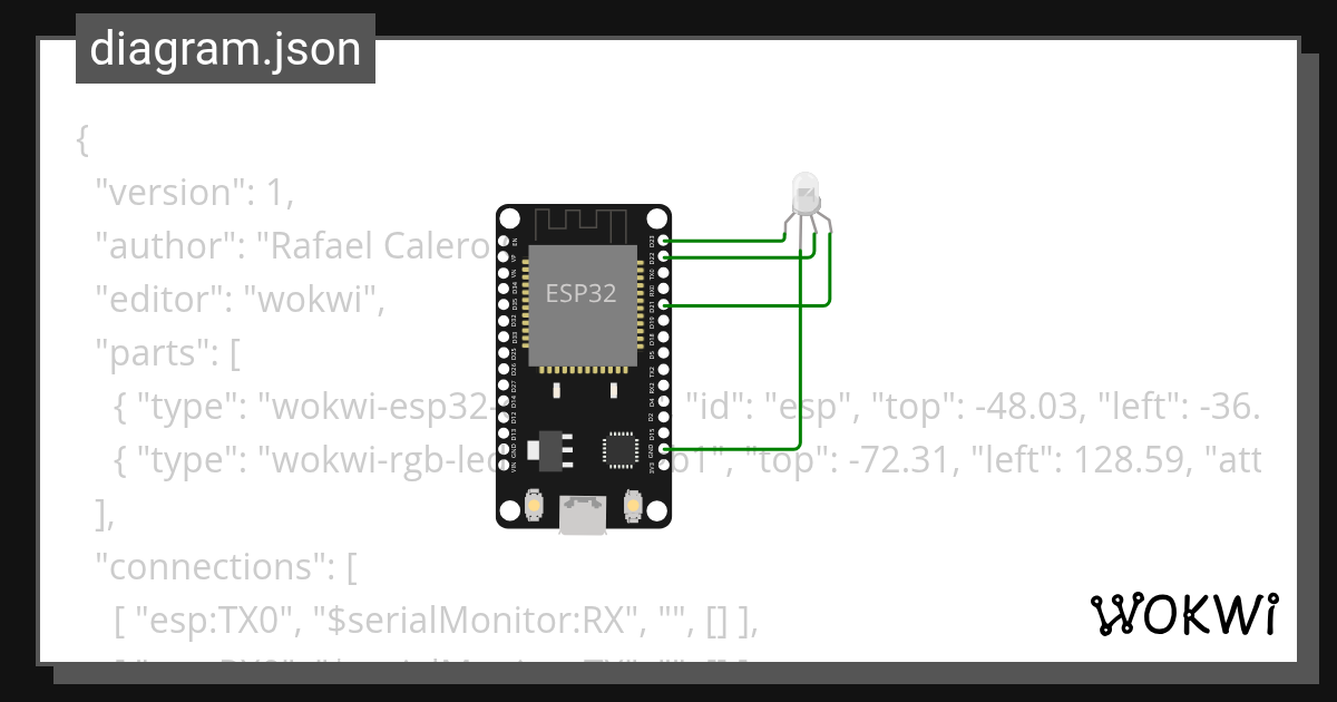 PRACTICA 3. LED RGB - Wokwi ESP32, STM32, Arduino Simulator