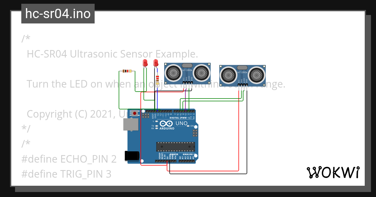 hc-sr04.ino - Wokwi ESP32, STM32, Arduino Simulator