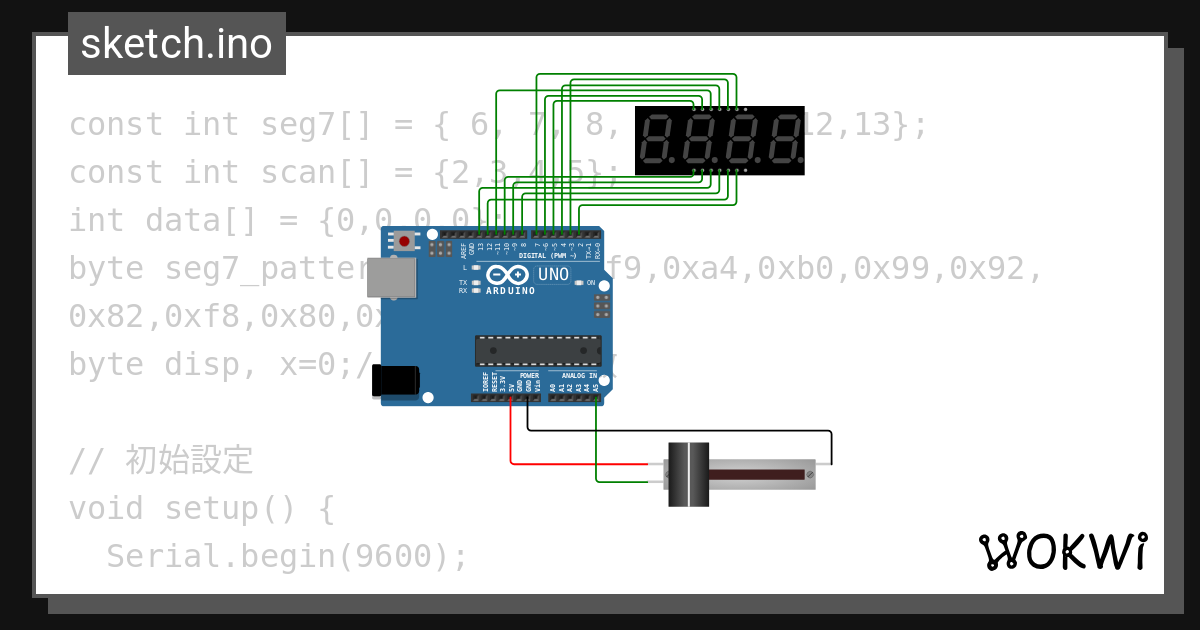 Seg Voltage Meter Wokwi Esp32 Stm32 Arduino Simulator 2930