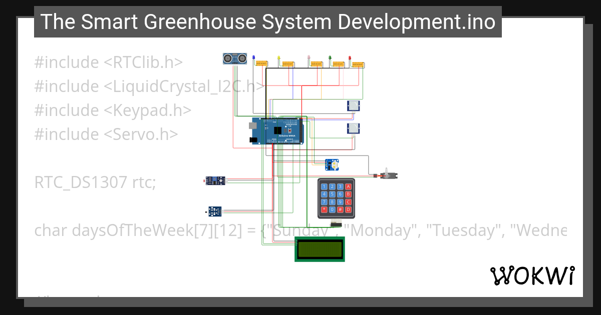 The Smart Greenhouse System Development.ino - Wokwi ESP32, STM32, Arduino Simulator