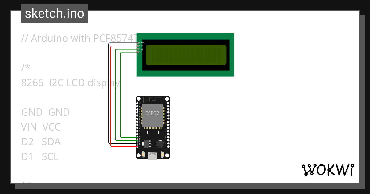 ESP32_LCD_I2C.ino - Wokwi ESP32, STM32, Arduino Simulator