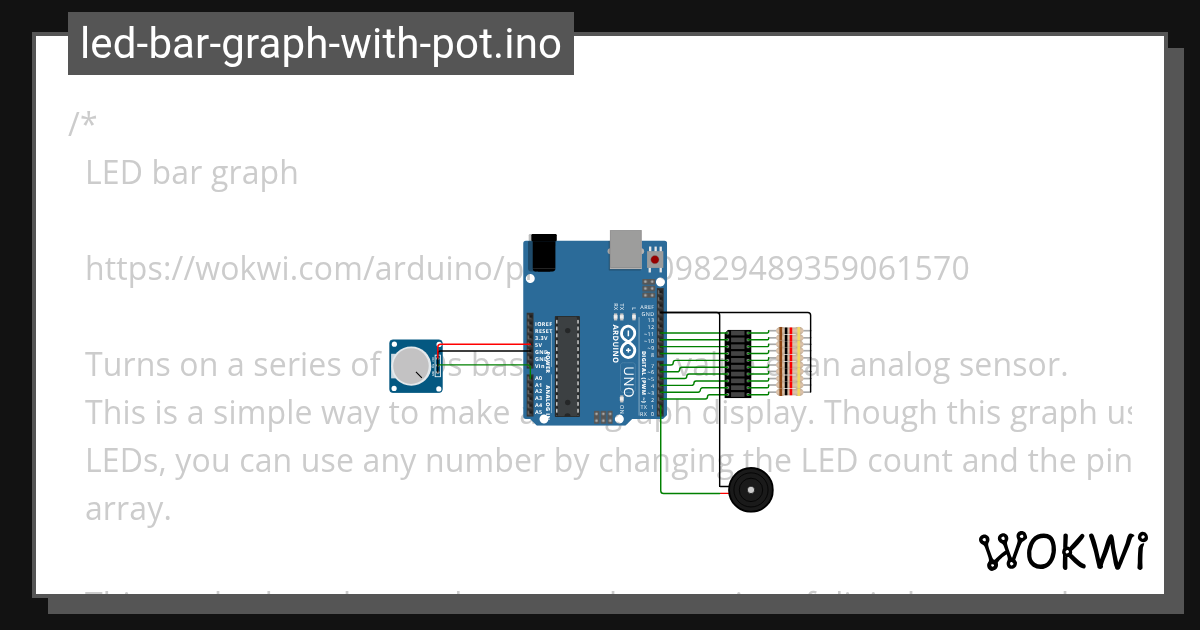 led-bar-graph-with-pot.ino - Wokwi ESP32, STM32, Arduino Simulator
