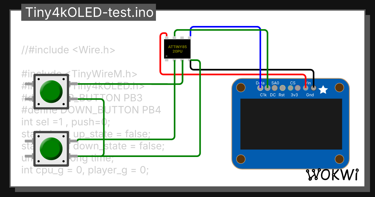 Tiny4kOLED-test.ino - Wokwi ESP32, STM32, Arduino Simulator