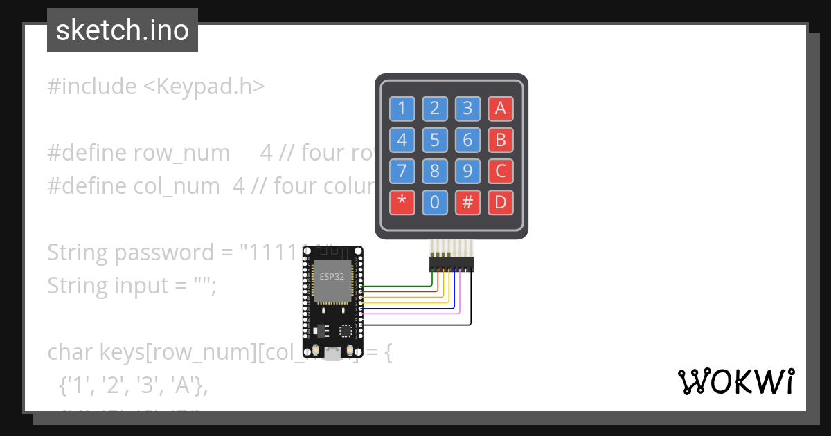 keypad_password - Wokwi ESP32, STM32, Arduino Simulator