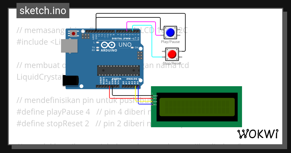 stopwatch uji.ino - Wokwi ESP32, STM32, Arduino Simulator