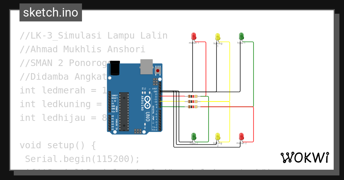Lampu Lalin Wokwi Esp32 Stm32 Arduino Simulator 1277
