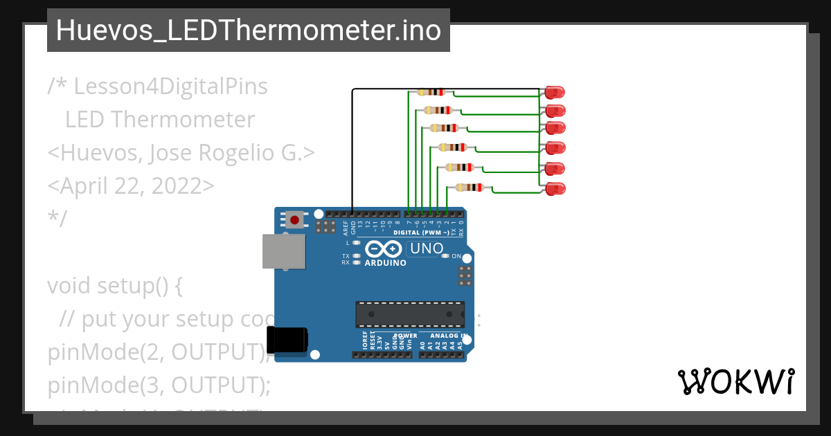 Huevos_LEDThermometer.ino - Wokwi ESP32, STM32, Arduino Simulator