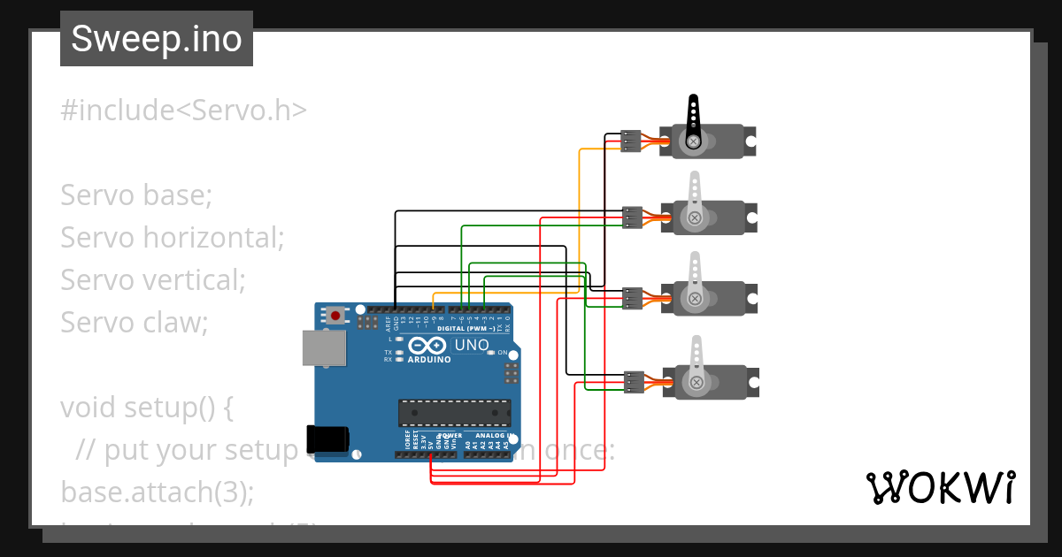 Sweep_robotarm.ino - Wokwi ESP32, STM32, Arduino Simulator