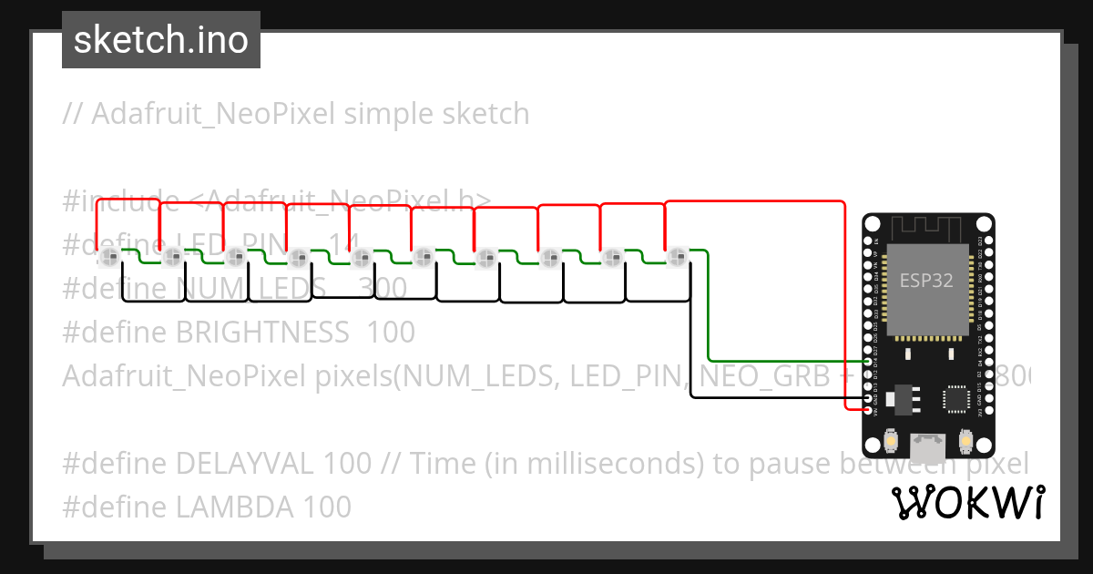 Neo Pixel 3 - Wokwi ESP32, STM32, Arduino Simulator