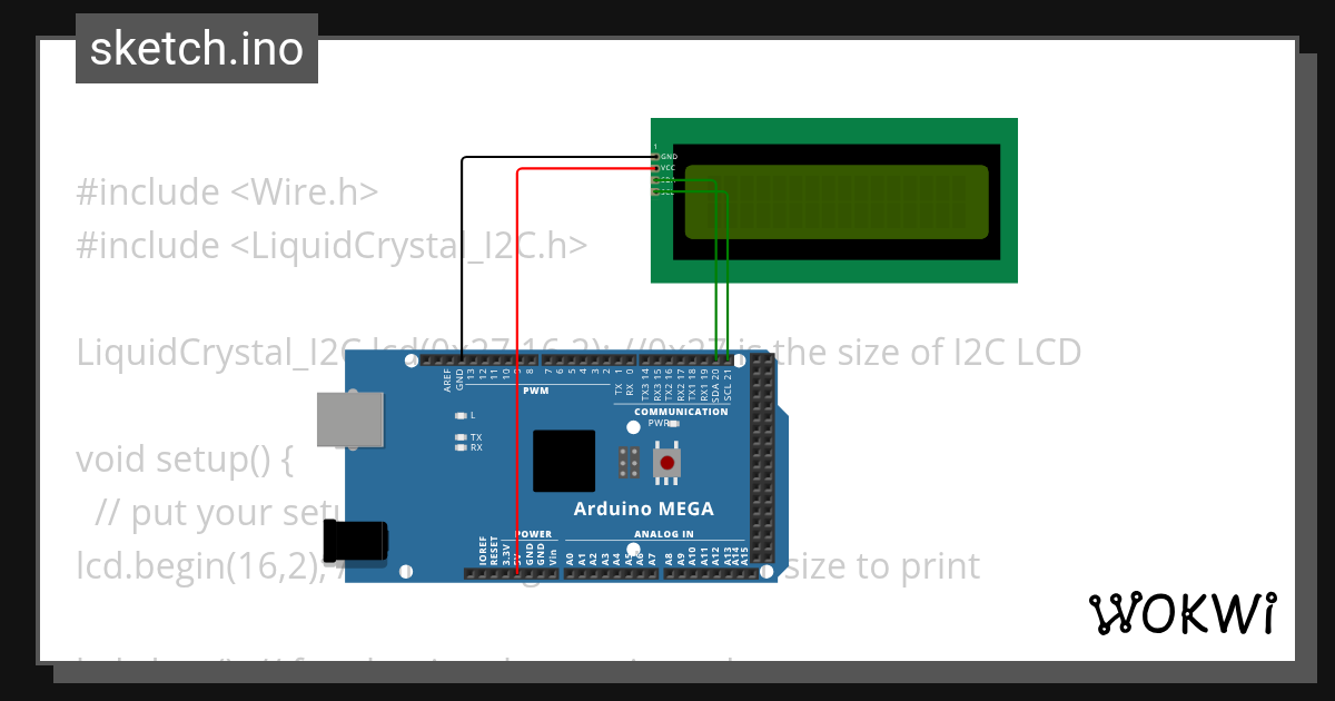 LCD disply - Wokwi ESP32, STM32, Arduino Simulator