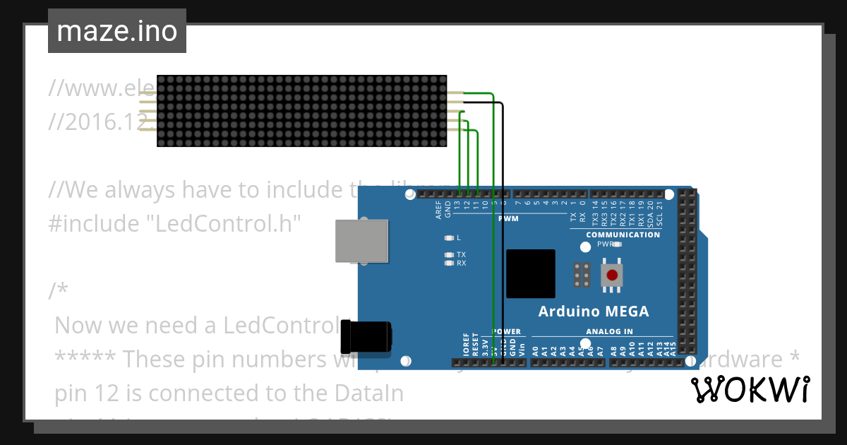 maze.ino - Wokwi ESP32, STM32, Arduino Simulator