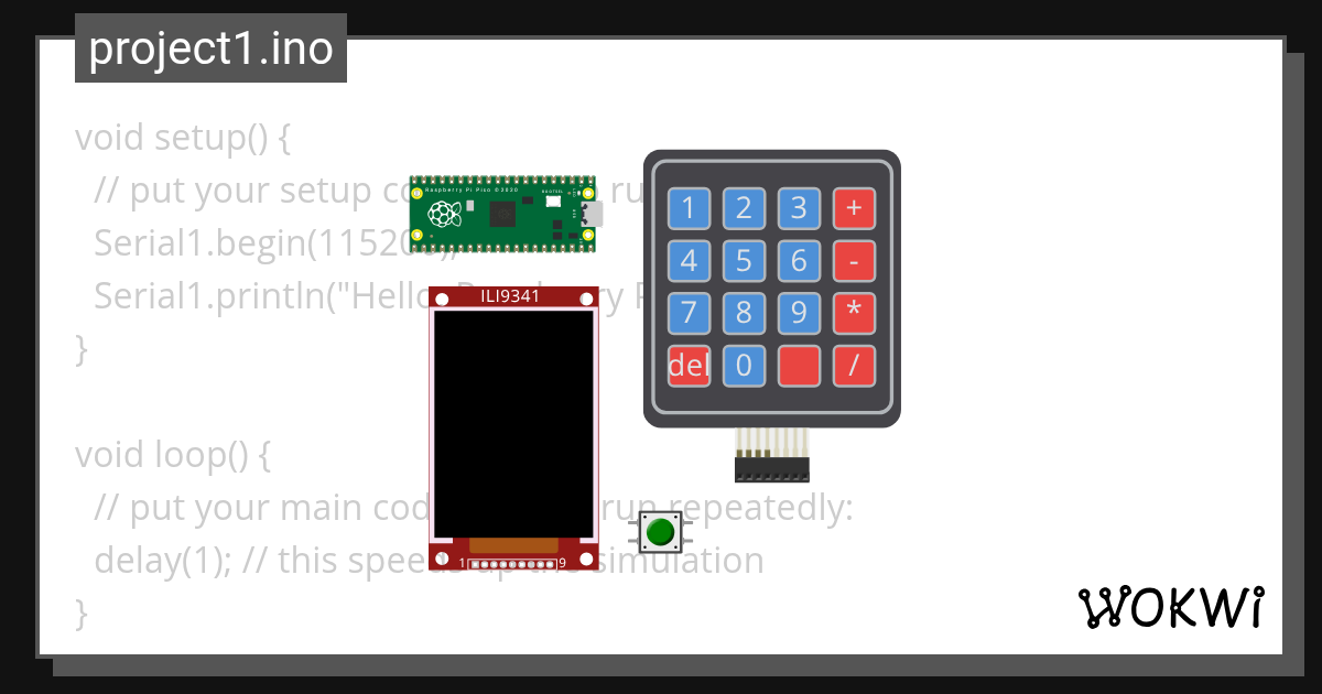 project1.ino - Wokwi ESP32, STM32, Arduino Simulator