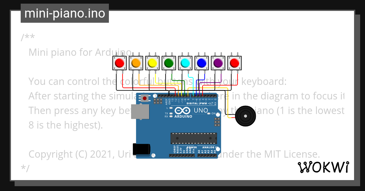 mini-piano.ino - Wokwi ESP32, STM32, Arduino Simulator