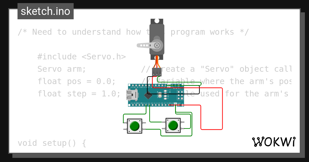Servo Via Buttons Control Wokwi Esp32 Stm32 Arduino Simulator