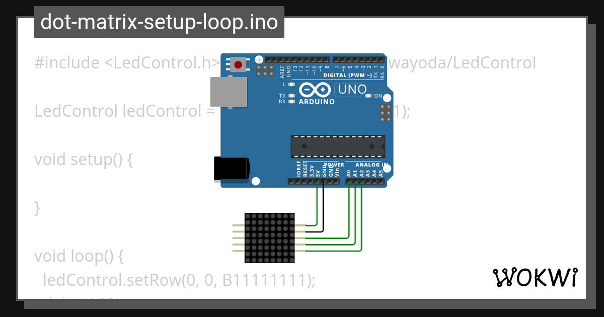 dot-matrix-setup-loop.ino - Wokwi ESP32, STM32, Arduino Simulator