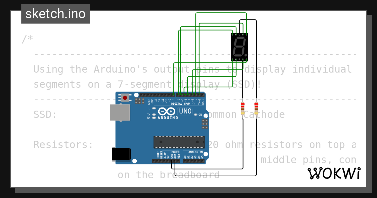 Single Digit Ssd Testing Wokwi Esp32 Stm32 Arduino Simulator 5274