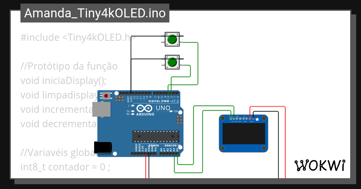 Amanda_TinyOLED.ino - Wokwi ESP32, STM32, Arduino Simulator