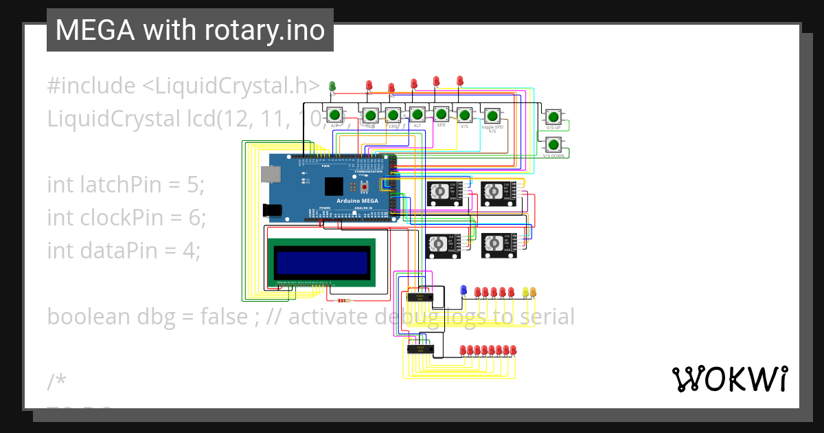 MEGA with rotary.ino - Wokwi ESP32, STM32, Arduino Simulator