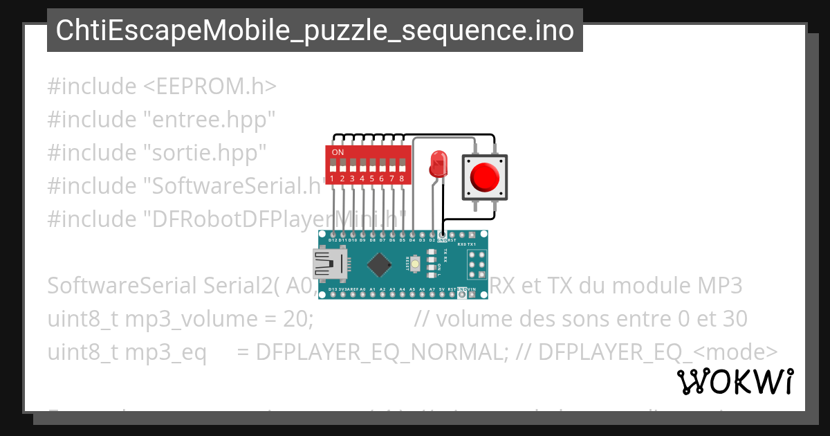 ChtiEscapeMobile_puzzle_sequence.ino - Wokwi ESP32, STM32, Arduino ...