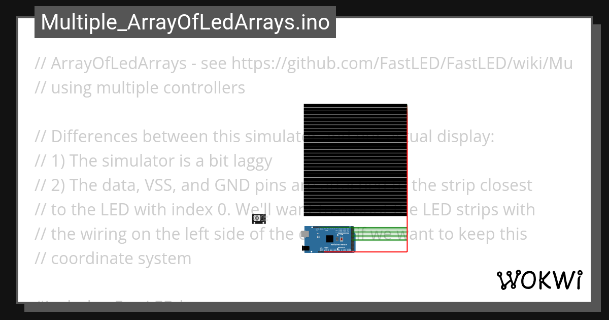 Multiple_ArrayOfLedArrays.ino - Wokwi ESP32, STM32, Arduino Simulator