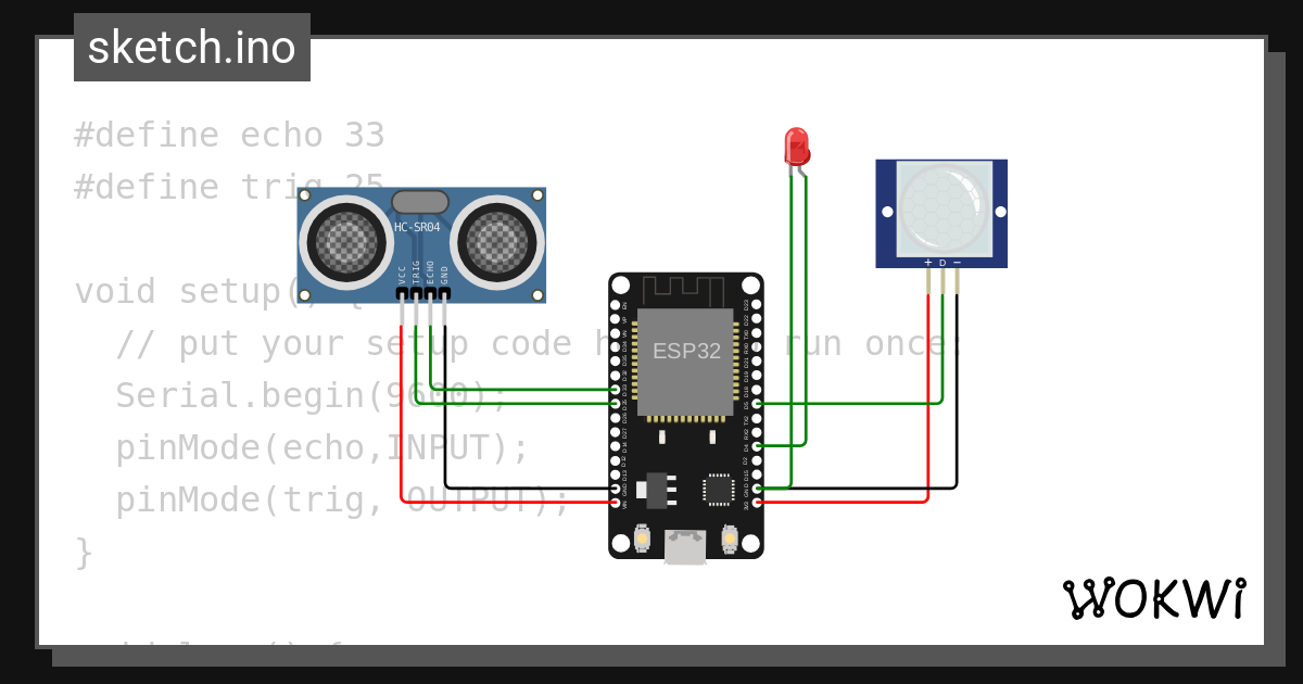 Distance Reading Wokwi Esp32 Stm32 Arduino Simulator