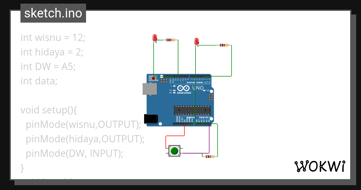 projeck 1(LED). ino - Wokwi Arduino and ESP32 Simulator projeck 1(LED). ino - Wokwi Arduino and ESP32 Simulator