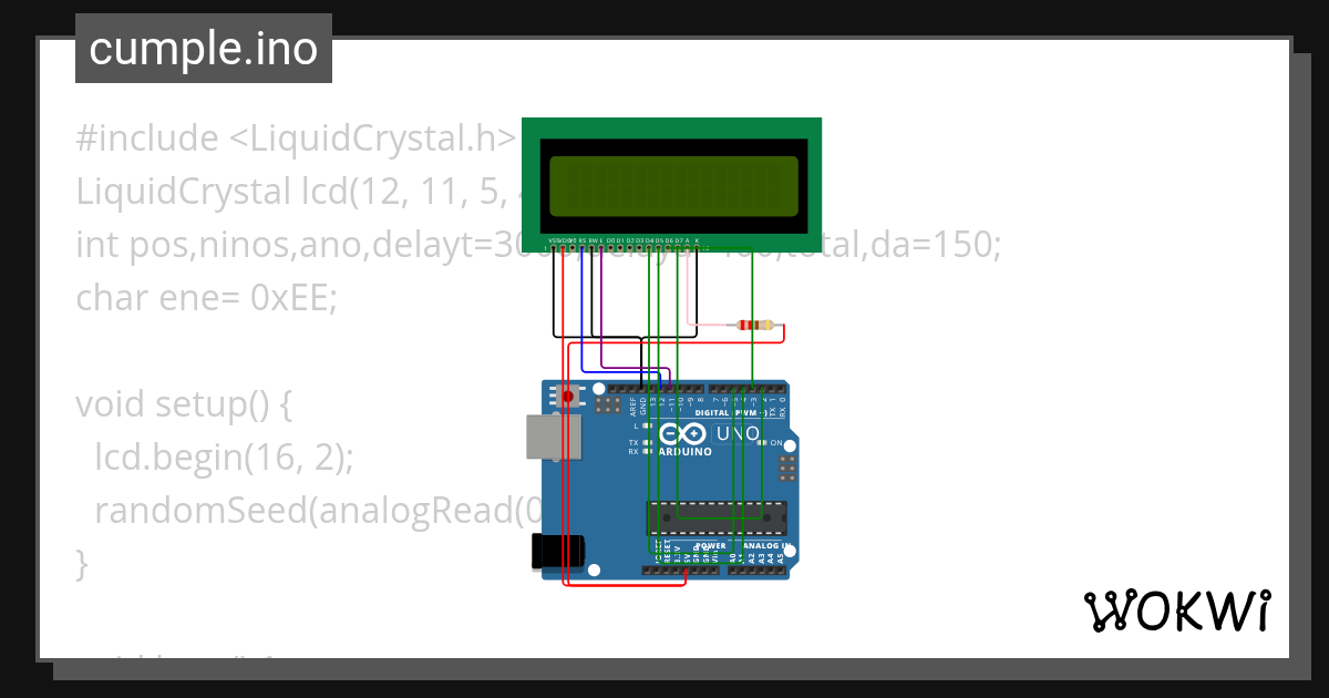 Dia del Maestro Liz - Wokwi ESP32, STM32, Arduino Simulator