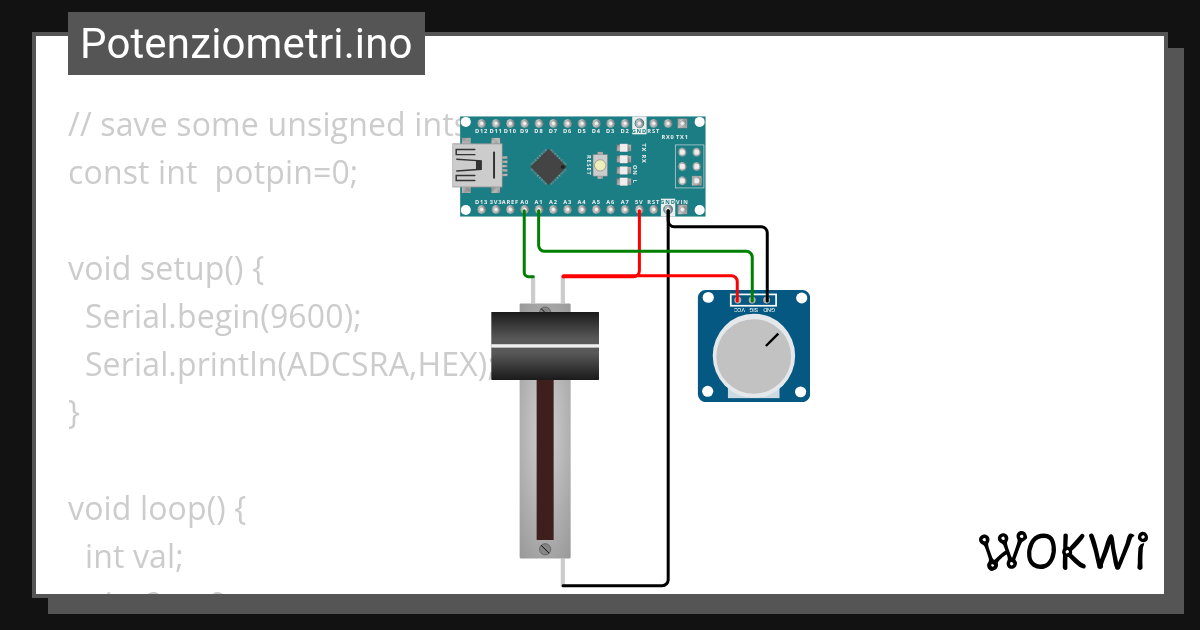 Potenziometri.ino - Wokwi ESP32, STM32, Arduino Simulator