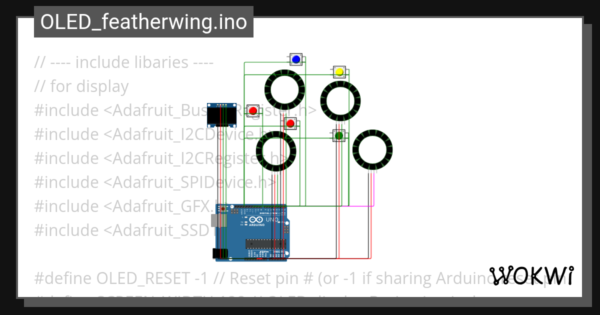 OLED_featherwing.ino - Wokwi ESP32, STM32, Arduino Simulator