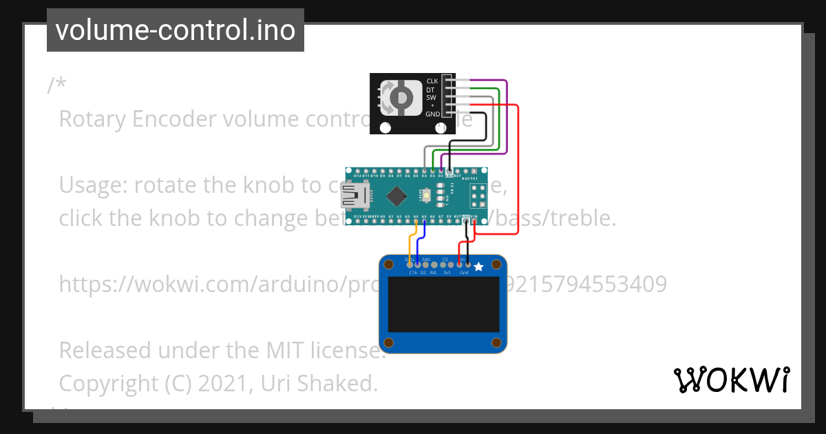 volume-control.ino - Wokwi ESP32, STM32, Arduino Simulator