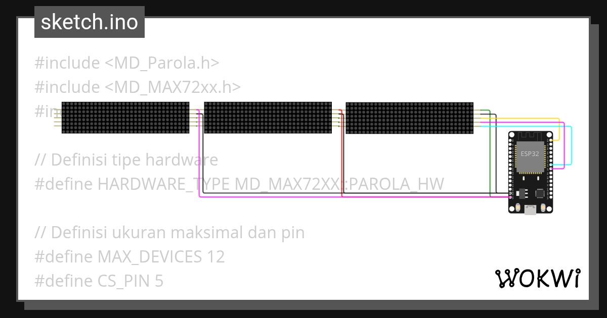 Bazigan-Dot Matrix - Wokwi ESP32, STM32, Arduino Simulator